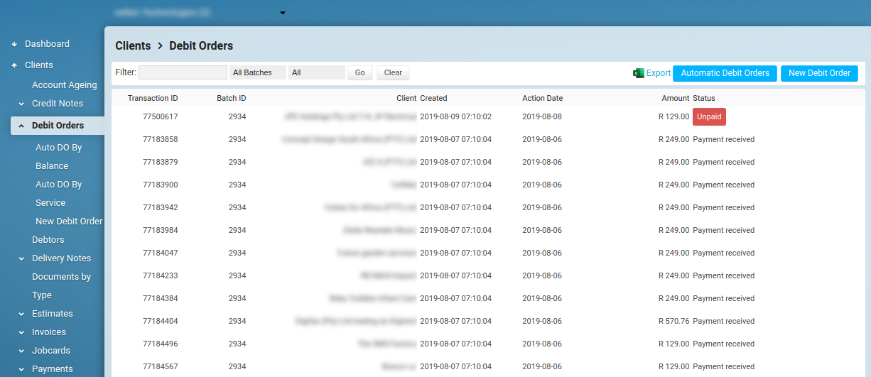 Debit Orders - Online Invoicing | Web Based Invoice Application | South ...